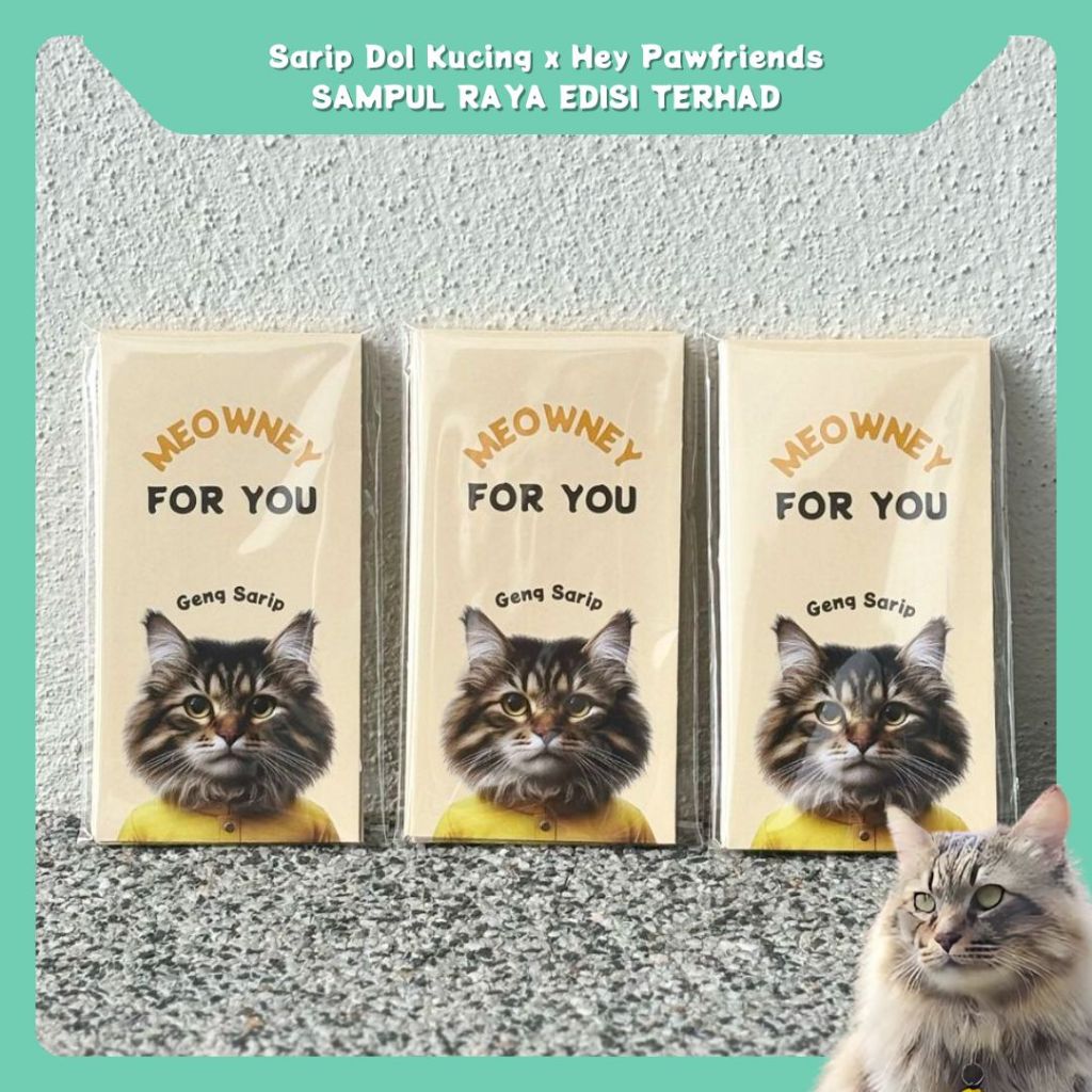 [Sarip Dol Kucing x Hey Pawfriends] Sampul Duit Raya - Set 30 Keping | Sampul Raya Kucing ...