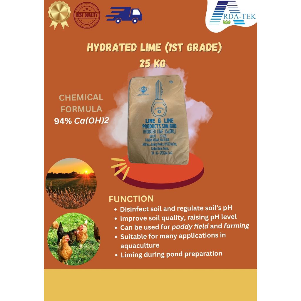 HYDRATED LIME (1ST GRADE) x 25kg | Kapur panas | Sawah padi | Kawal pH ...