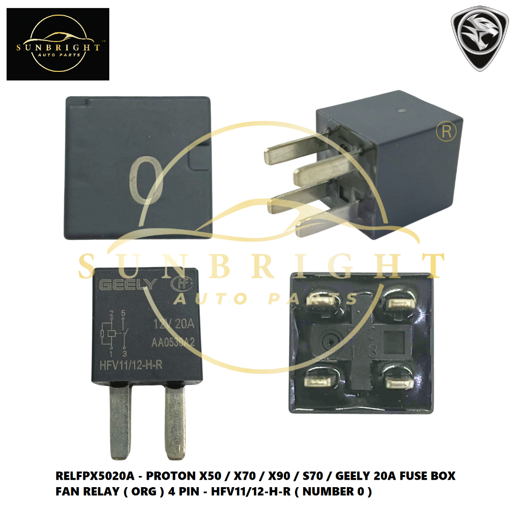 PROTON X50 / X70 / X90 / S70 / GEELY 20A FUSE BOX FAN RELAY ( ORG ) 4 ...