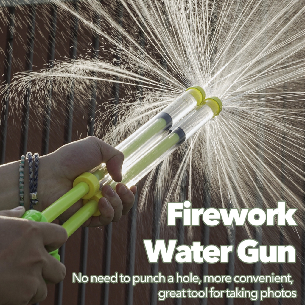 Spray Firework Water Gun Multi Hole Stick Hand Push Pull Video Photo ...