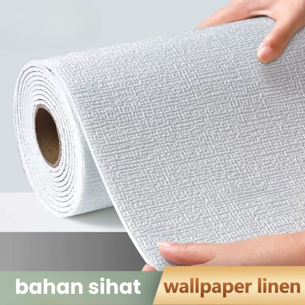 WALLPAPER LINEN ROLL STICKER | Shopee Malaysia