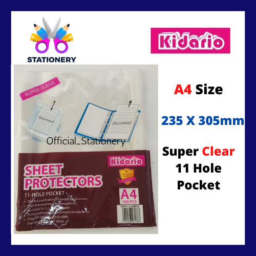 KIDARIO A4 Sheet Protector 0.5mm (100pcs/ pkt) | Shopee Malaysia