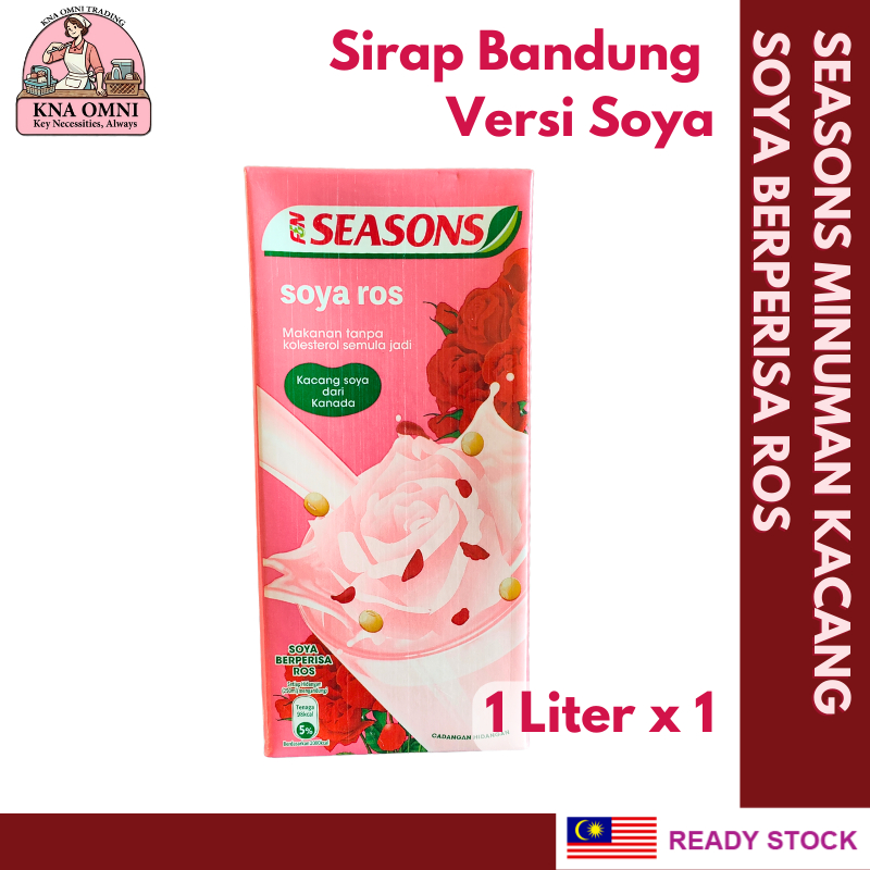 F&N Seasons Rose Flavoured Soya Bean Milk Susu Soya Ros 1L | Shopee ...