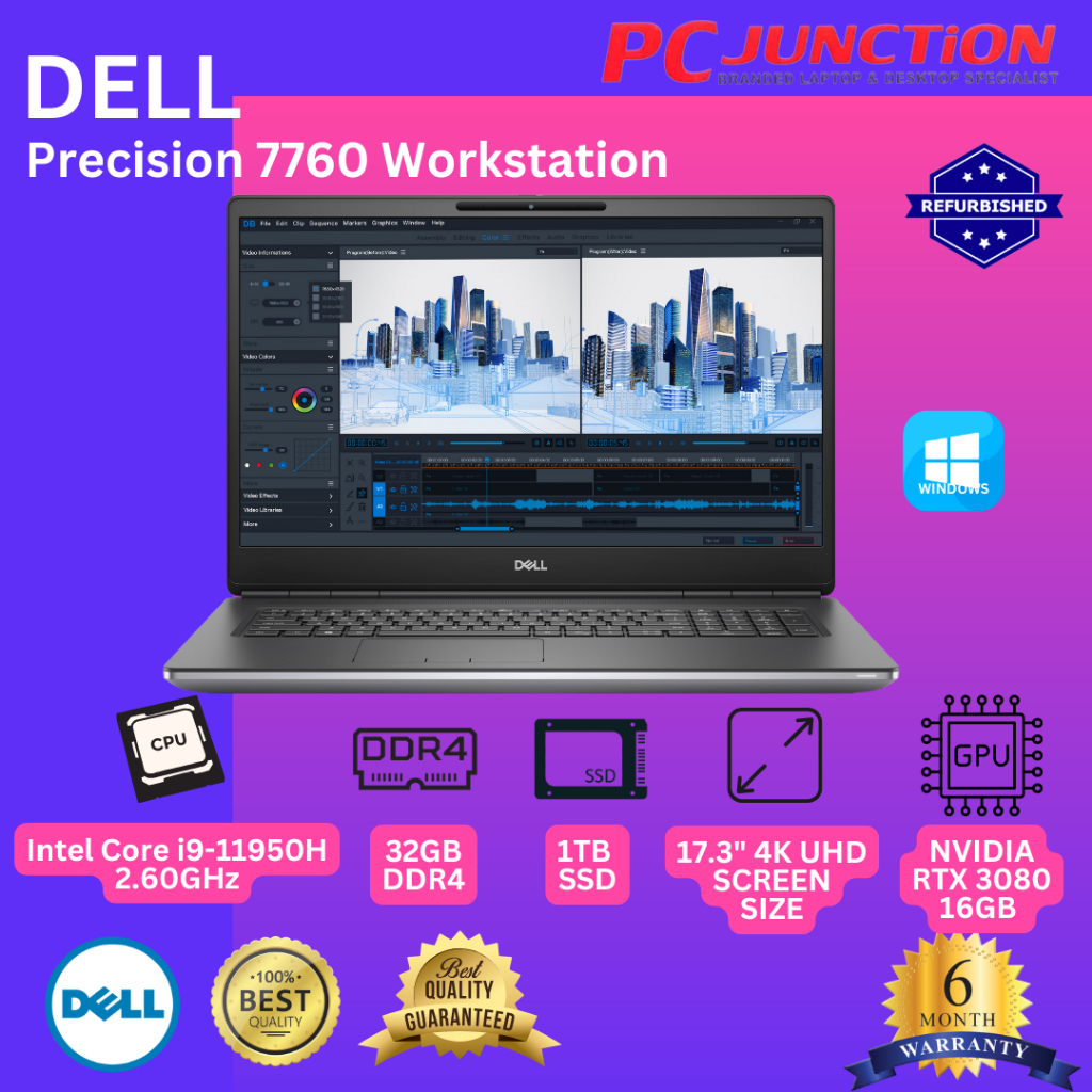 DELL PRECISION 7760 Workstation Intel Core i9-11950H 2.60GHz 1TB SSD ...