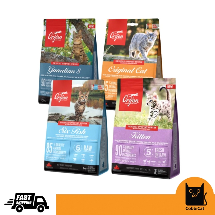 Orijen Cat Food 1.8kg - Guardian 8 / Six Fish / Original Cat / Kitten ...