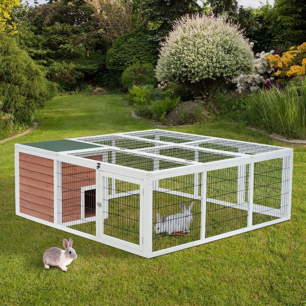 Solid Wood Rabbit Cage Outdoor Extra Large Bunny Pigeon Cage Chicken ...