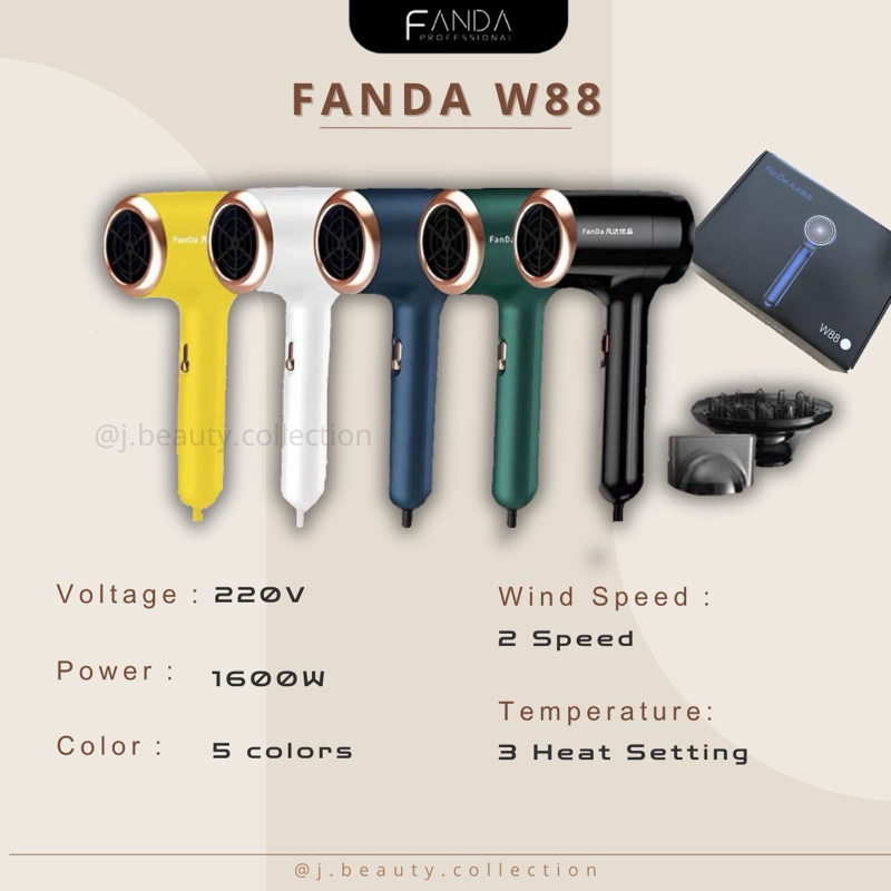 Fanda Hair Dryer Blue Light Anion Technology High Speed Fast Dry ...
