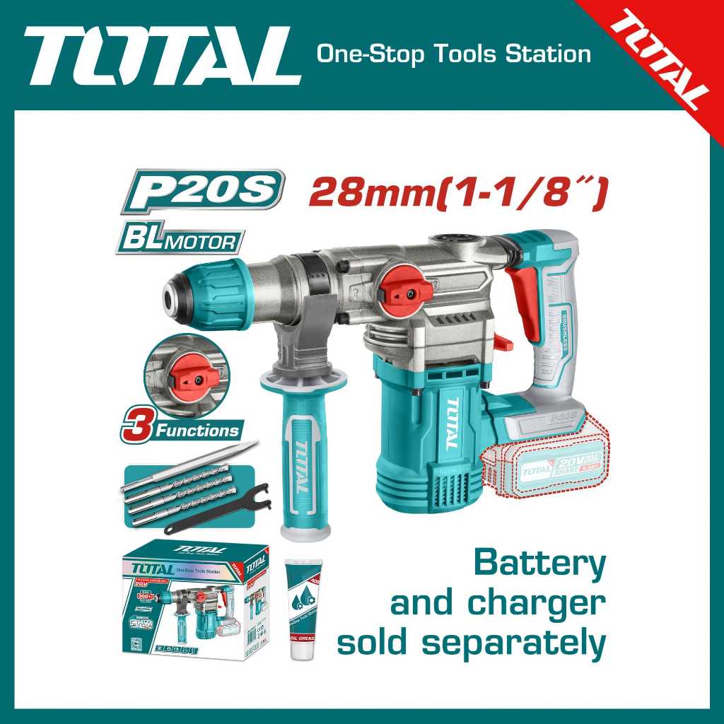 TOTAL Brushless motor Cordless rotary hammer 20V | Shopee Malaysia