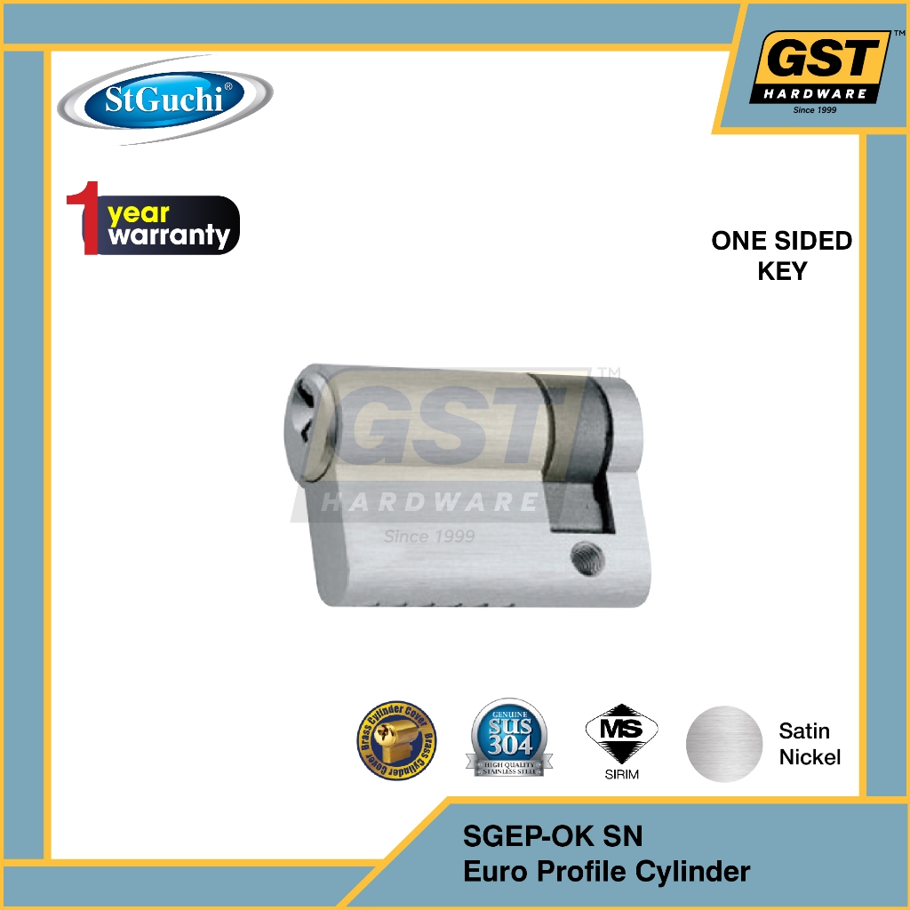 St Guchi SGEP-OK One Sided Key Euro Profile Cylinder (One Side Key ...