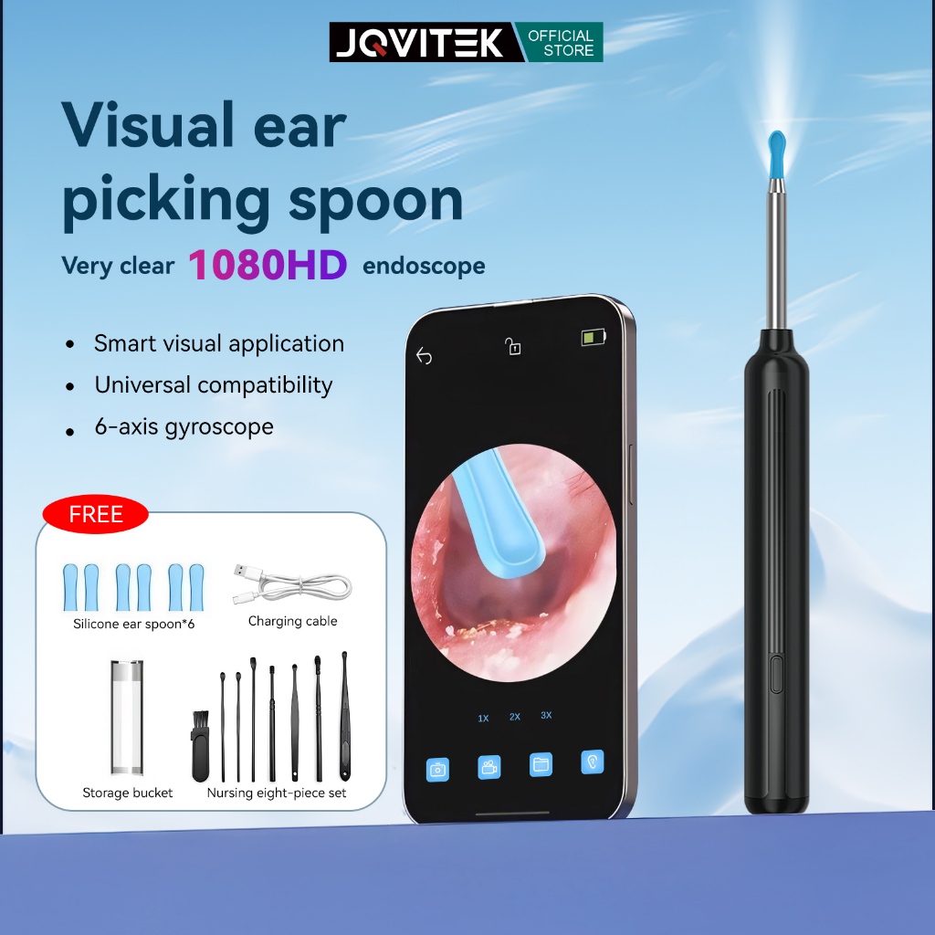 Jqvitek Wireless Earpick Smart Visual Camera Ear Scoop Ear Cleaner Tool ...