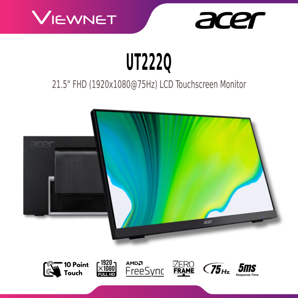 ACER 21.5" UT222Q FHD (1920x1080@60HZ) WIDESCREEN LCD TOUCHSCREEN ...