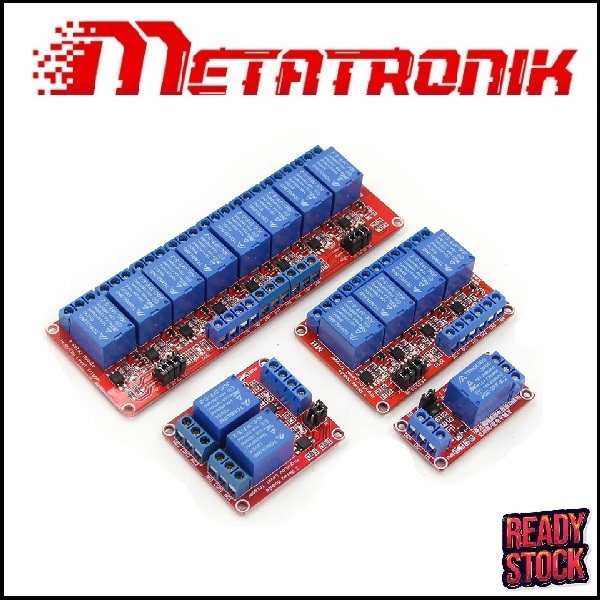 DC RELAY MODULE WITH OPTO-ISOLATOR HIGH OR LOW TRIGGER (1CH, 2CH 4CH & 8CH) | Shopee Malaysia