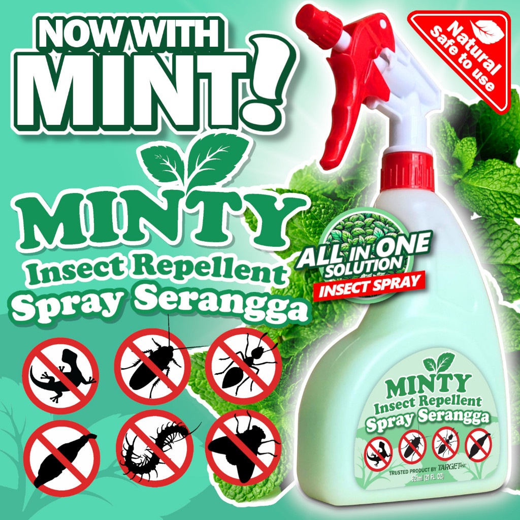 MINTY Insect Repellent Spray Serangga Cicak Lipas Semut Kamitetep Anai ...
