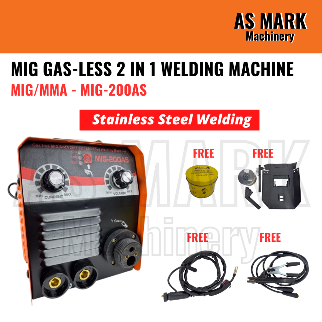 MIG/MMA - MIG-200AS MIG GAS-LESS 2 IN 1 WELDING MACHINE | Shopee Malaysia