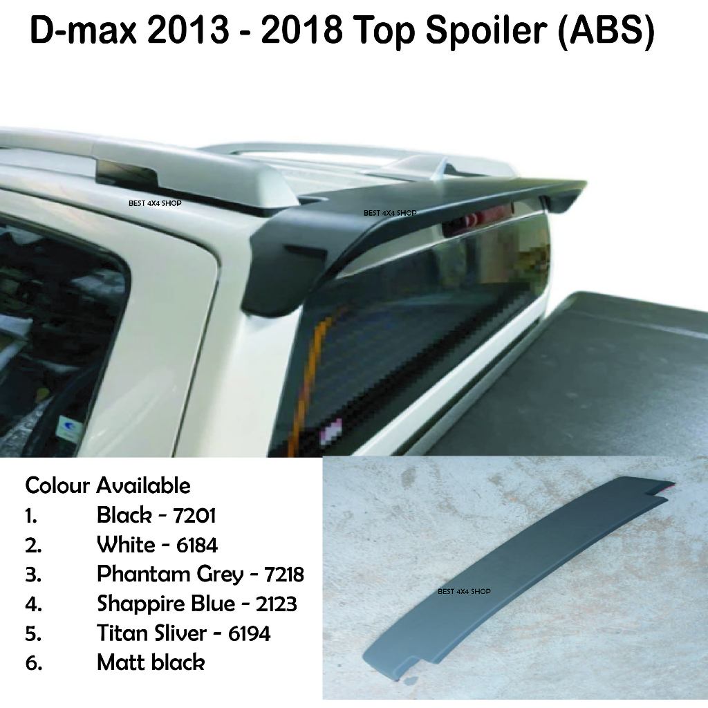 Dmax D-max 2013-2018 ABS Spoiler Bodykit Roof Top Spoiler READY STOCK ...