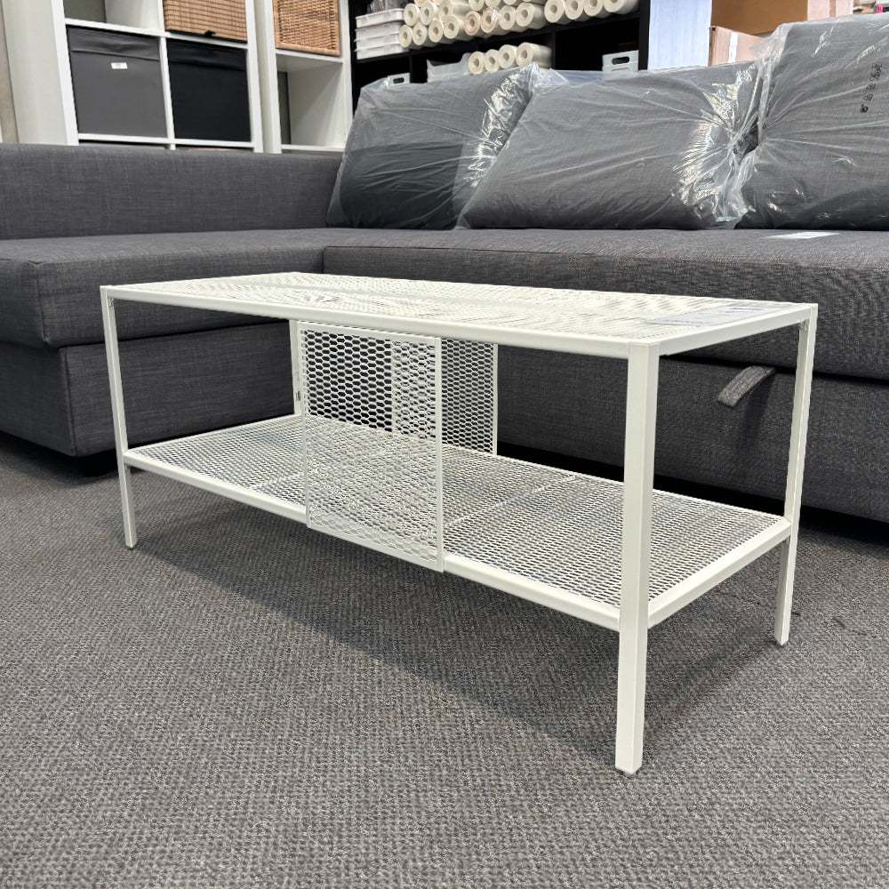 BAGGEBO 90x35x40cm TV Bench White Cabinet Storage Television Table ...