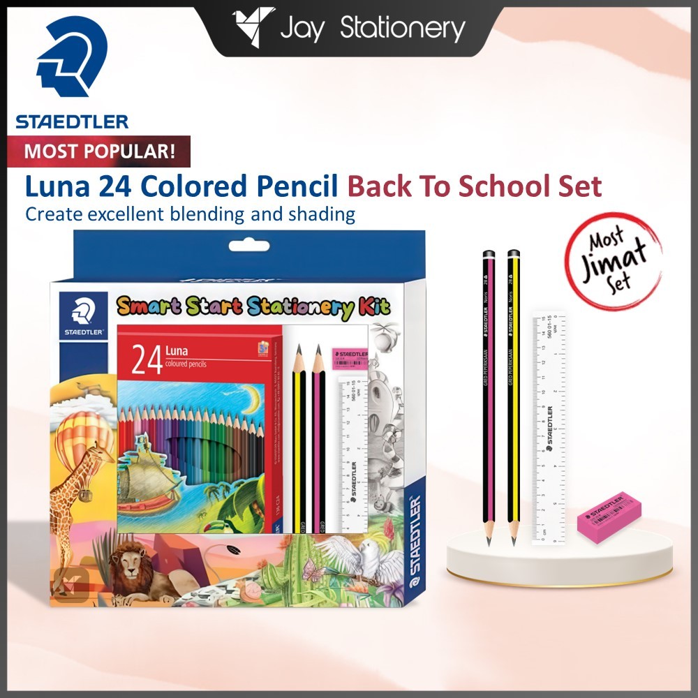 Staedtler Luna 136 24 Coloured Pencil Back To School Value Set 61 Set-5 ...
