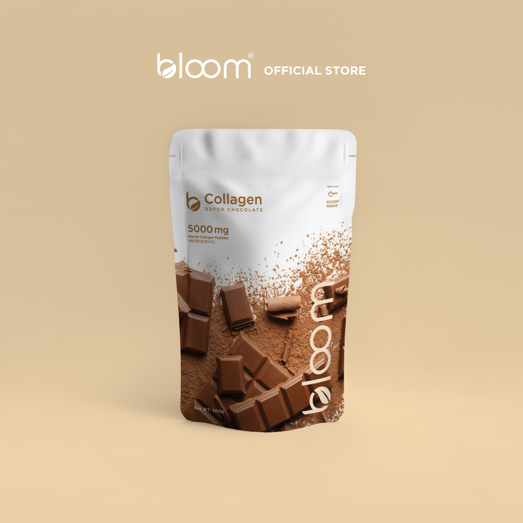 Bloom Collagen Dutch Chocolate with 5000mg Marine Collagen Peptides ...