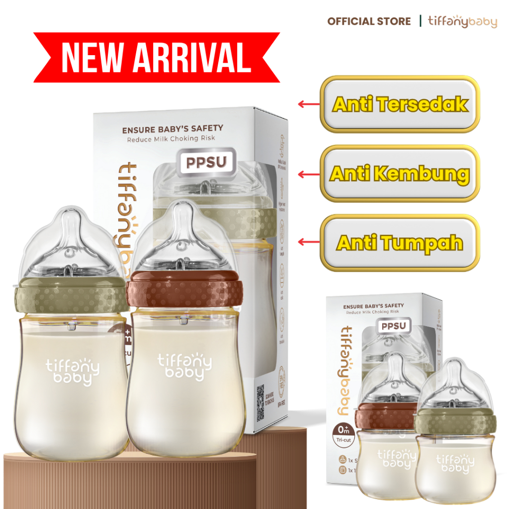 Botol Susu Tiffany Baby HQ ANTI TERSEDAK/ANTI KEMBUNG/ANTI TUMPAH ...