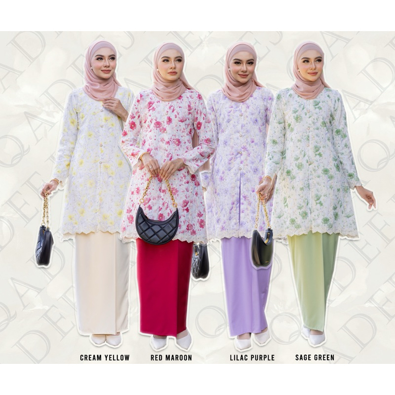 Qadeeja Kebaya Moden Cotton Embroidery | Shopee Malaysia