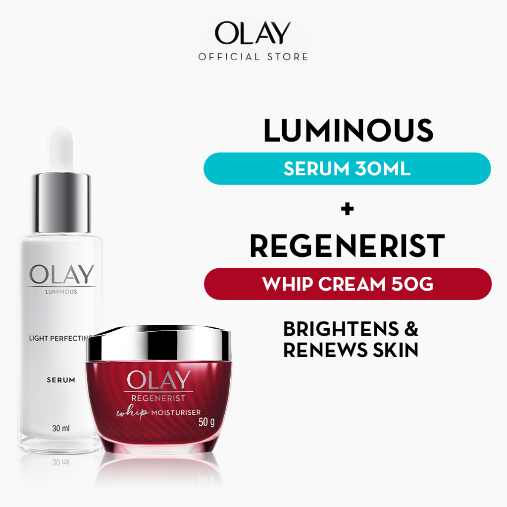 Olay Power Duo Skincare Set -Olay Luminous Light Perfecting Serum (30ml ...