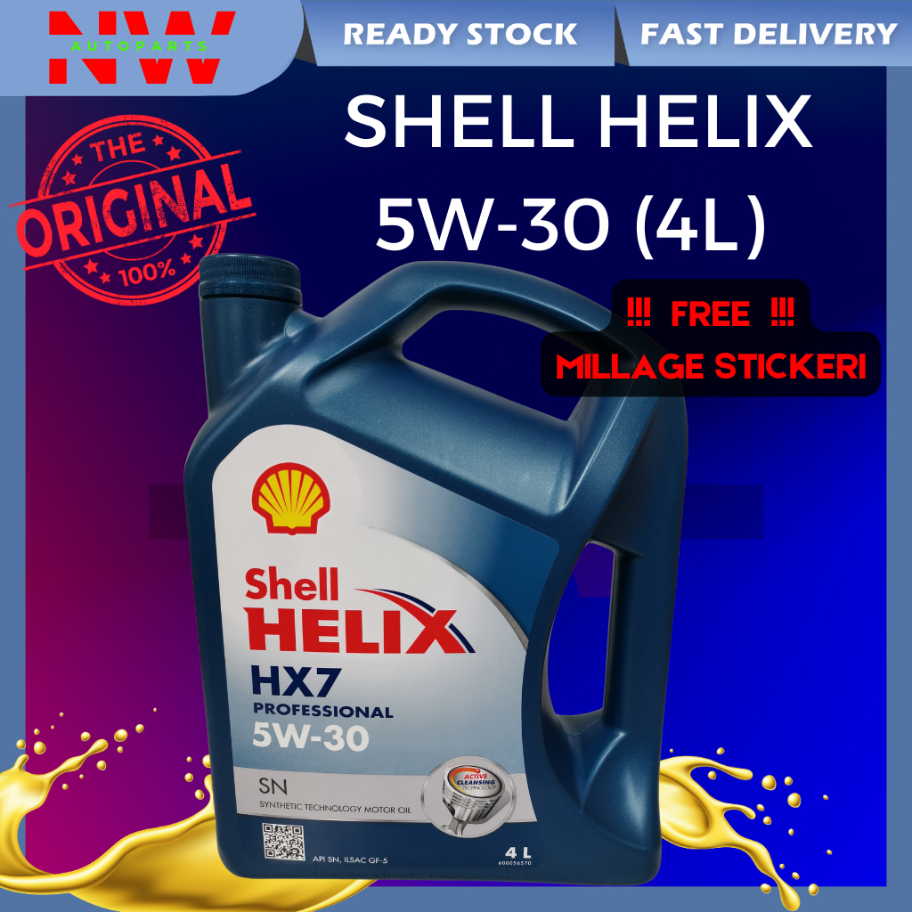 ORIGINAL SHELL HELIX HX7 PROFESSIONAL 5W-30 5W30 SEMI SYNTHETIC ENGINE ...