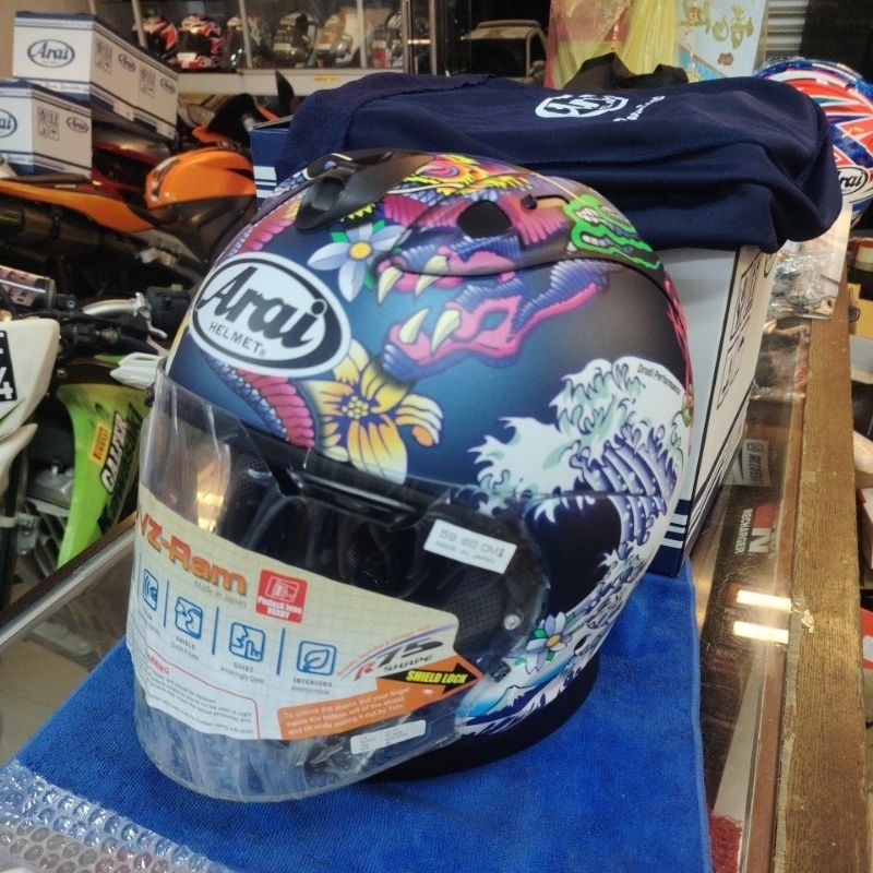 Arai VZ Ram Oriental Flat blue open face helmet original Arai Japan | Shopee Malaysia