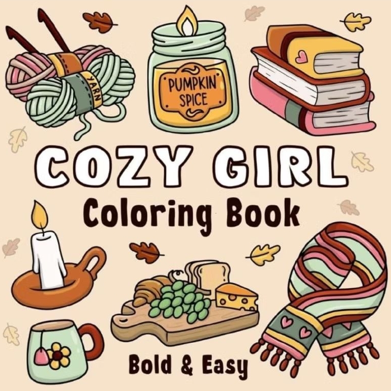 Cozy Girl Bold & Easy Digital Coloring Page By Jeanett Veronica ...