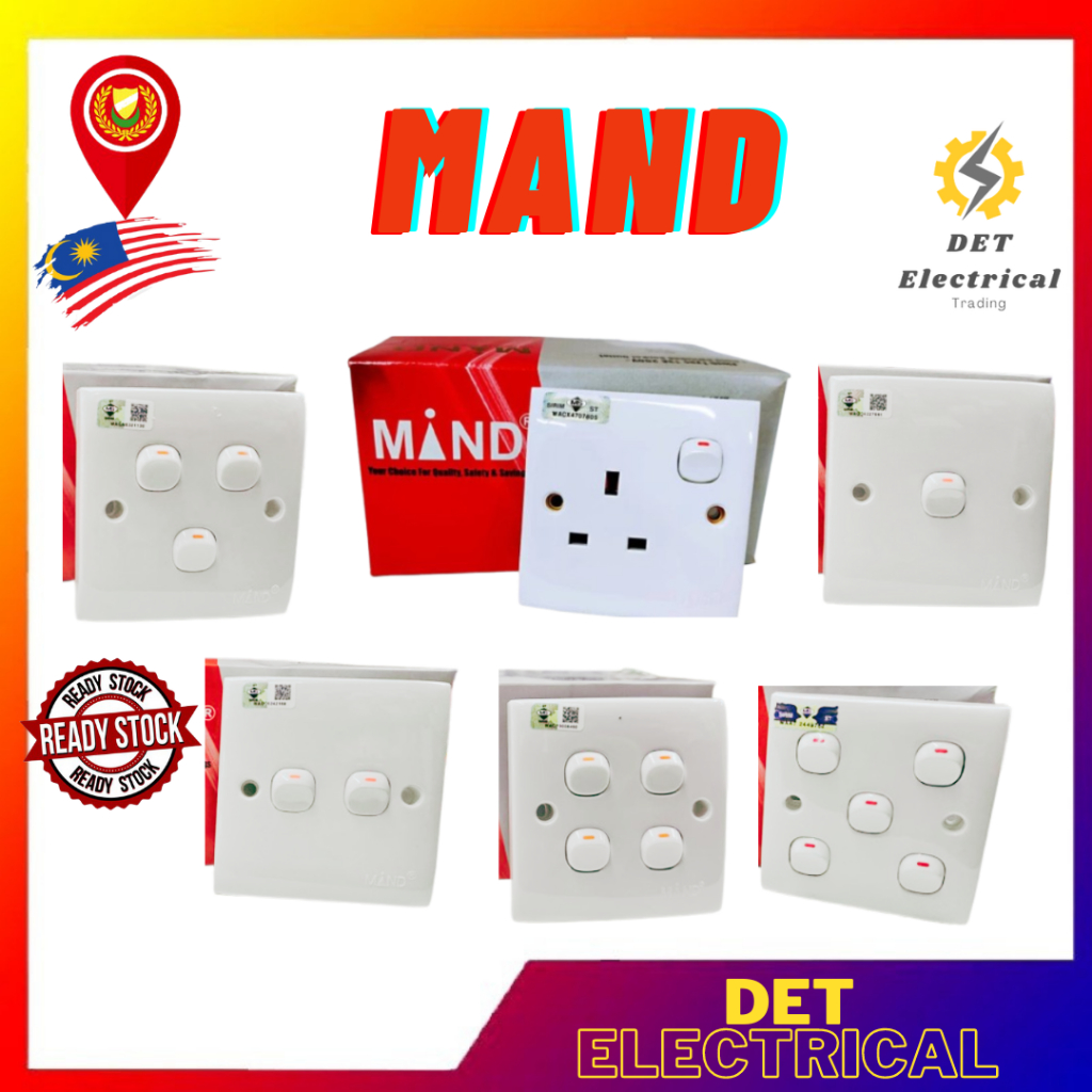 MIND Switch Socket 13A 250v 1G 2G 3G 5G 1Way Switches | Shopee Malaysia