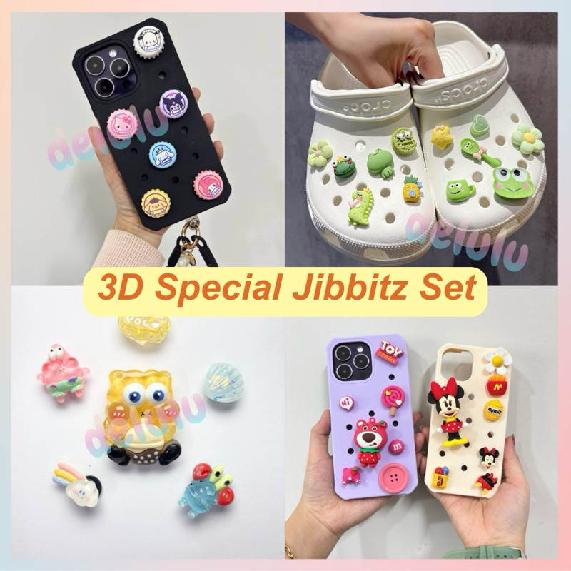 5 pcs Random Jibbitz Kasut Jibbitz Glow In the Dark Jibbitz Cartoon 3D ...