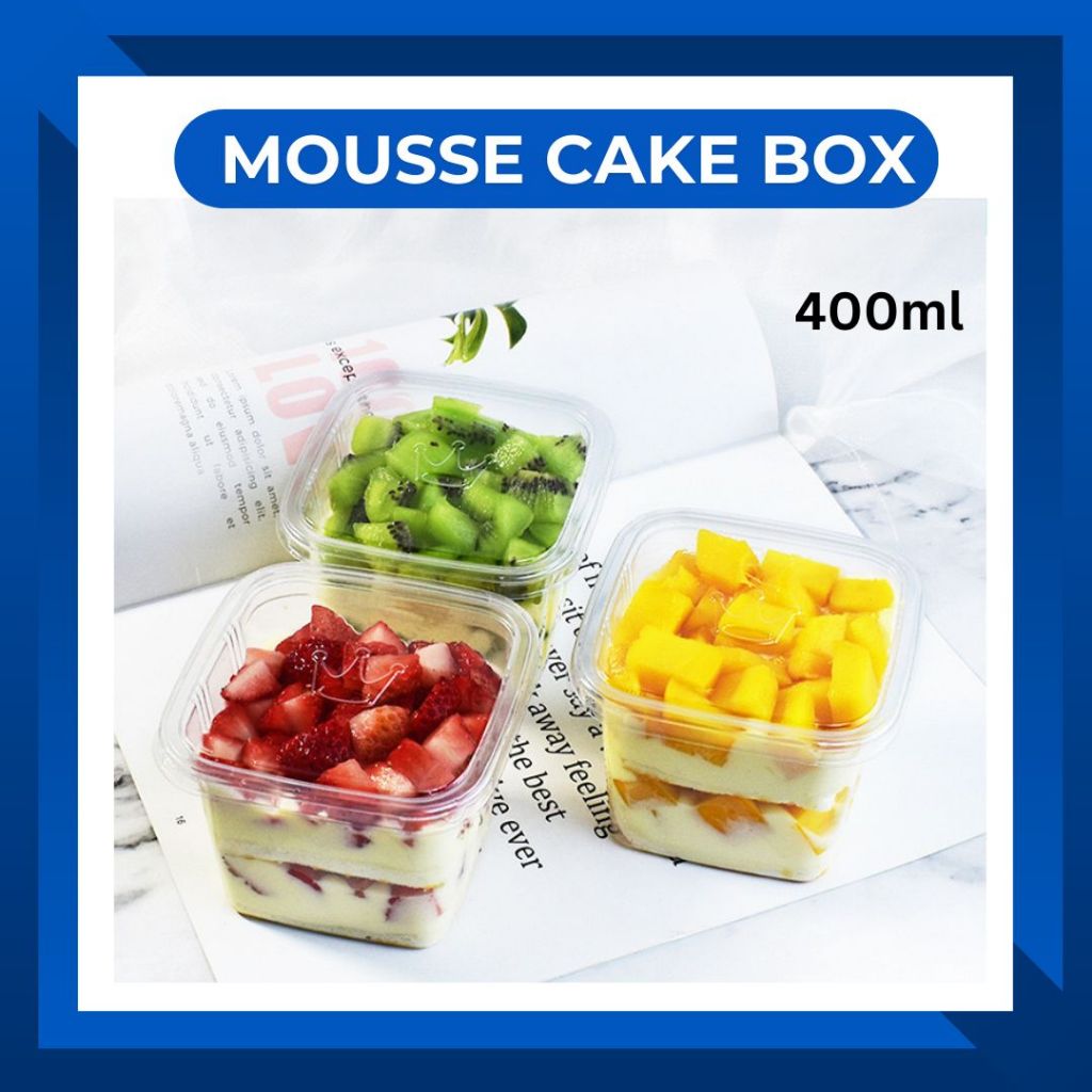 TEBAL Square Trasparent Cake Box Kotak Bekas Cheese Kek Bekas Kek ...