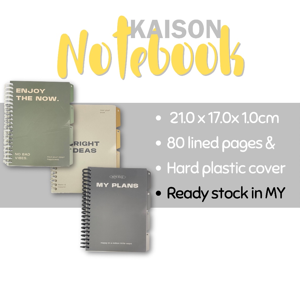 KAISON Notebook Pastel Colour Notebook / Colourful Spinout Notebook ...
