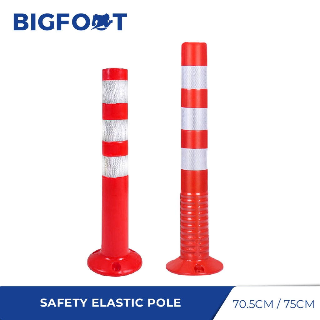 (75cm) Safety Elastic Pole Cone Heavy Duty PVC Road Safety Cone ...