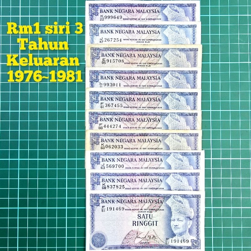 (A38) rm1 siri 3 duit kertas siri 3 duit kertas lama duit syiling lama barang lama mata wang ...