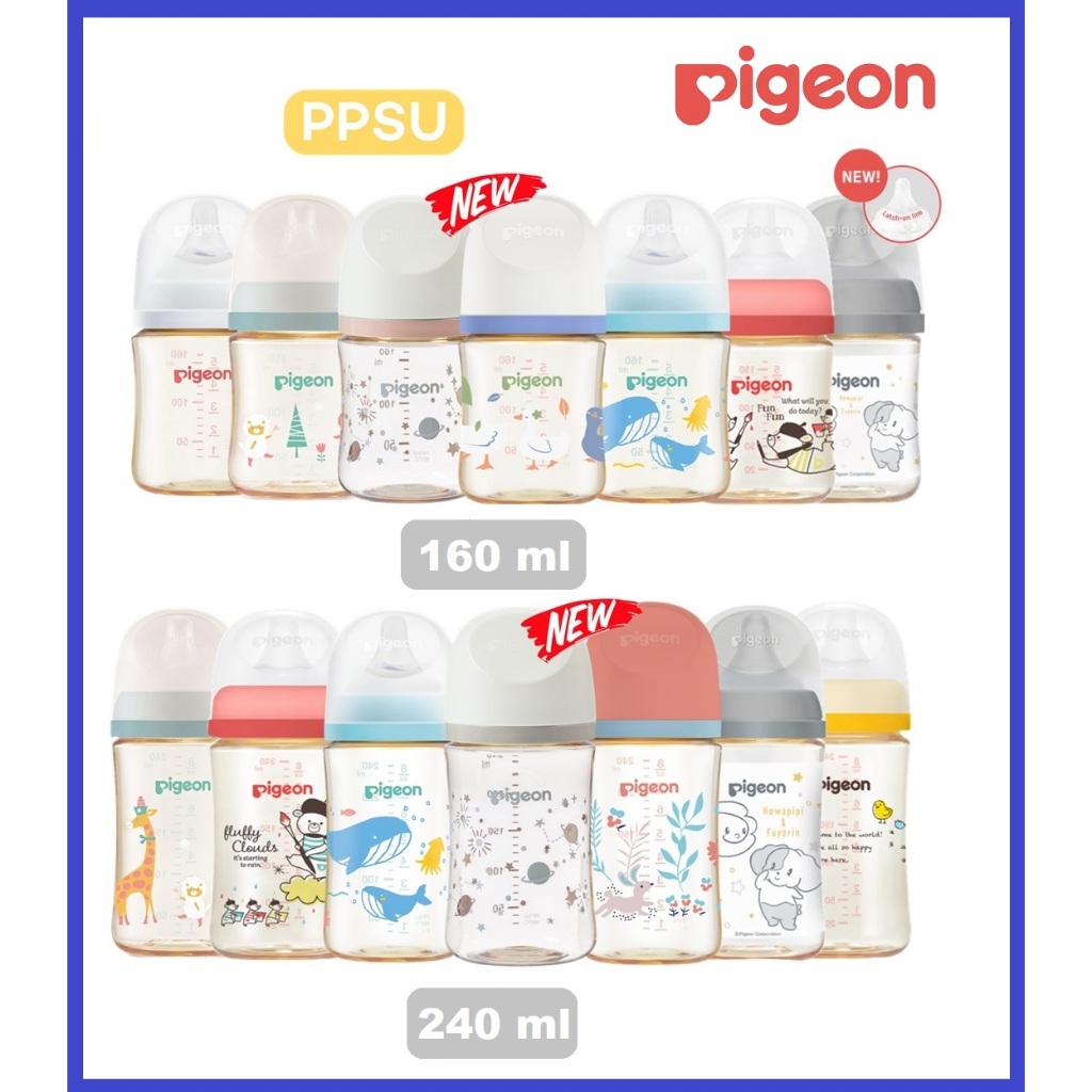 100% Original Pigeon SoftTouch Wide-Neck PPSU Nursing Bottle Authentic Pigeon Bottle Baby Susu ...
