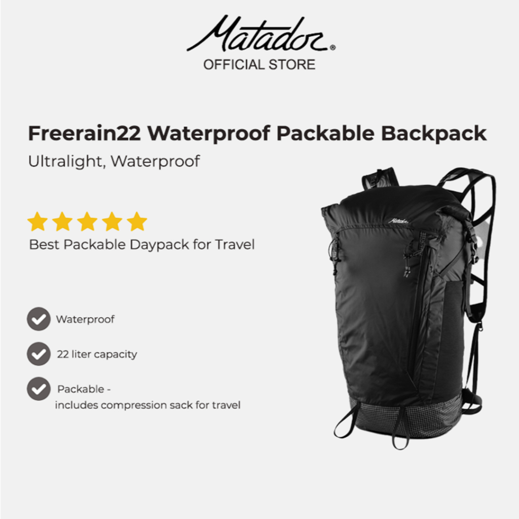 Matador® FreeRain22 Waterproof Packable 22L Backpack for Extremely Wet ...
