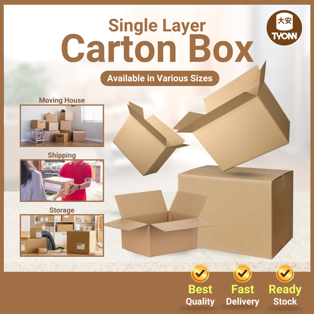 Tyonn Sturdy Carton Box for Shipping & Delivery Single-Layer Courier ...