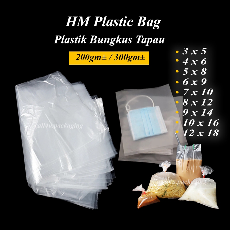 HM Plastic Bag 300gm± Transparent Bag Plastik Bungkus 300gm± Plastick ...