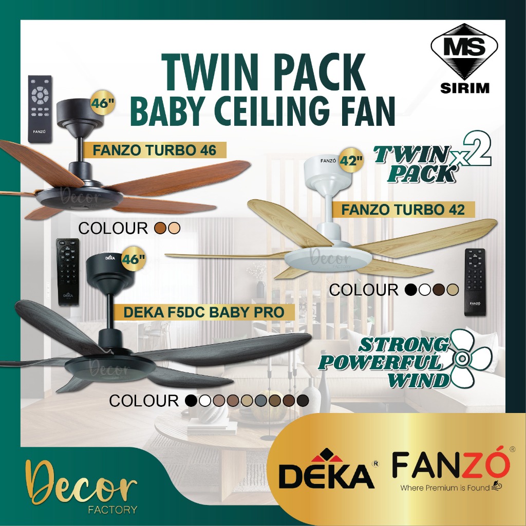 [TWIN PACK] DEKA Baby Fan DEKA F5DC BABY PRO FANZO Baby Fan FANZO TURBO ...