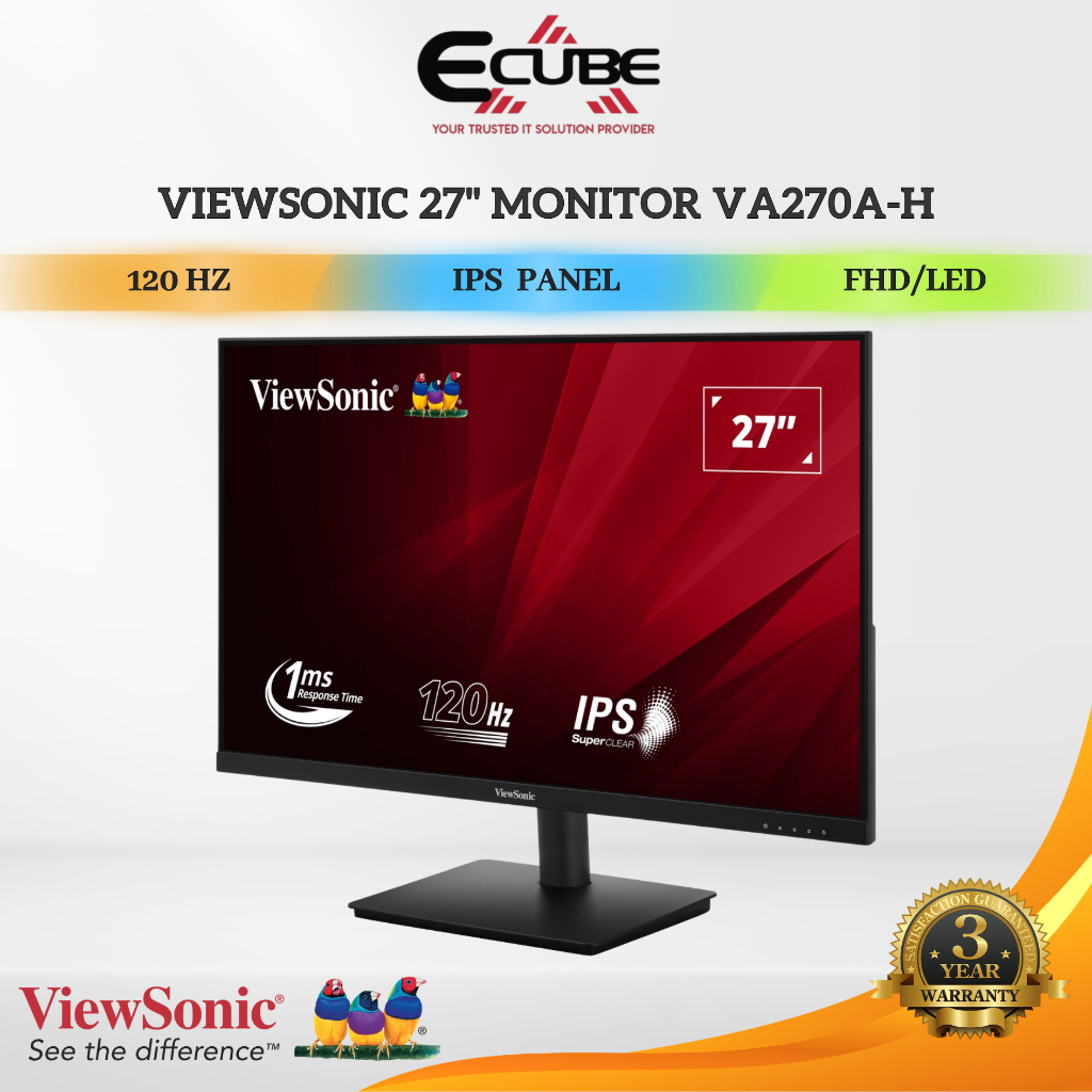 ViewSonic VA270A-H Monitor 27” FHD 1080P | IPS Panel | 120Hz | HDMI ...