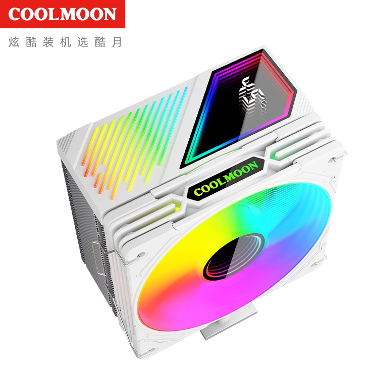 Coolmoon GT400 Black White ( ARGB ) 4Pipe 12CM Tower CPU Cooler ...