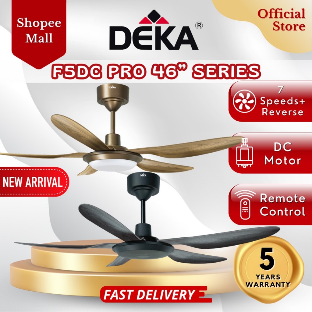 DEKA F5DC PRO 46" Series 5 Blades DC Motor 20 Speed + Reverse with ...