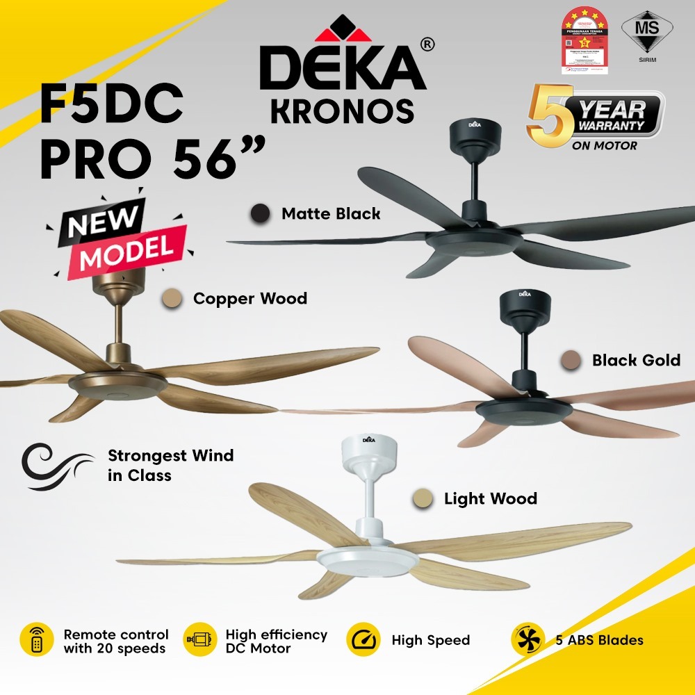 DEKA F5DC PRO 56" And Baby Fan 46" 5 Blade DC Motor 20Speed Remote ...