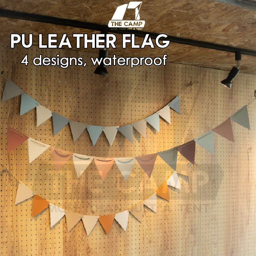 Outdoor Camping Flag PU Leather Decoration Tent Khemah Deco Triangle ...