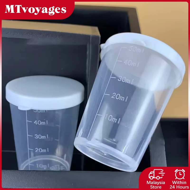 30Pcs 30ml Plastic Transparent Measuring Cups With Lid Transparent ...