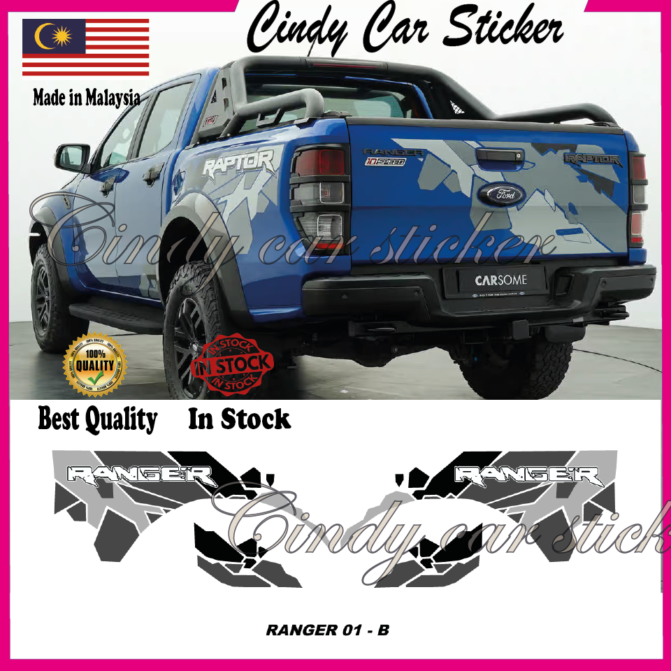 FORD RANGER 4x4 Side Lining Sticker – 12 Styles: Raptor, Wildtrak ...
