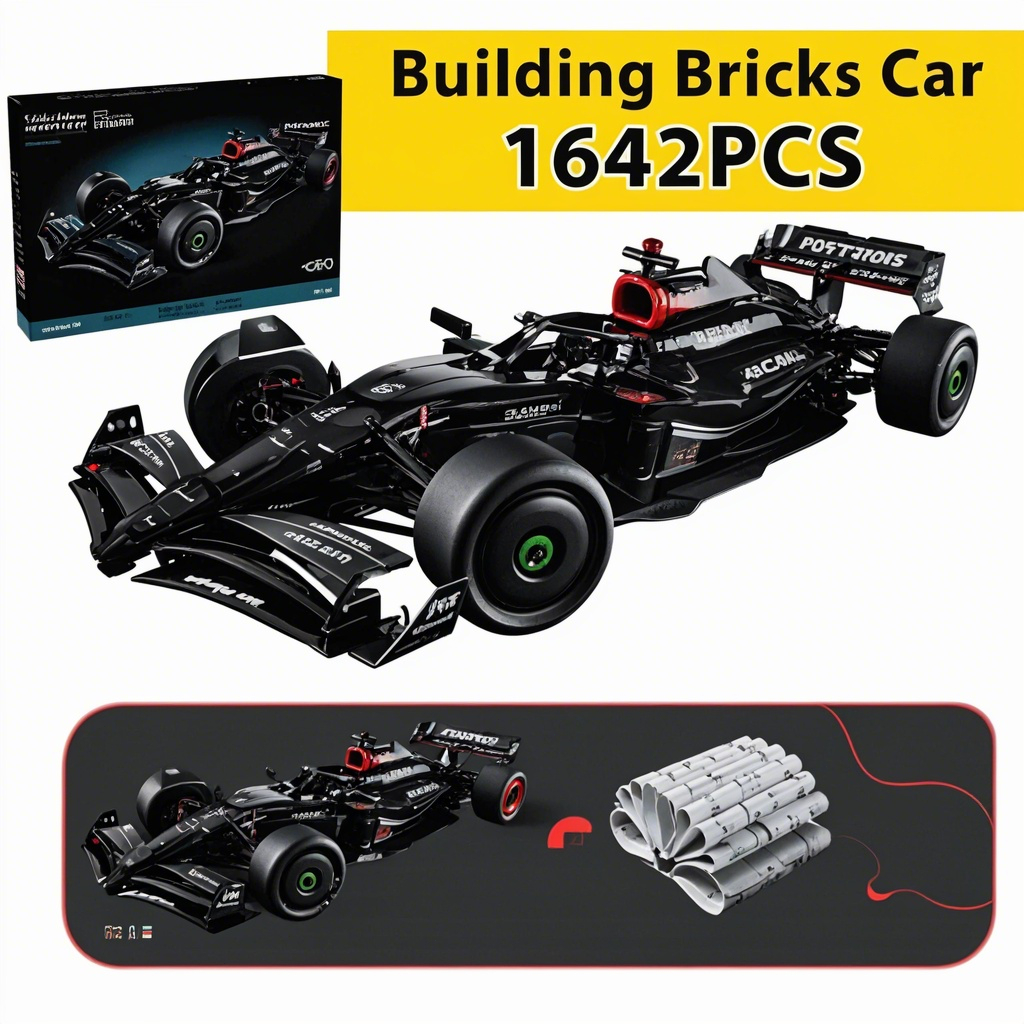 1:8 Mercedes-AMG F1 W14 E Racing Building Block Car Toy Compatible with ...