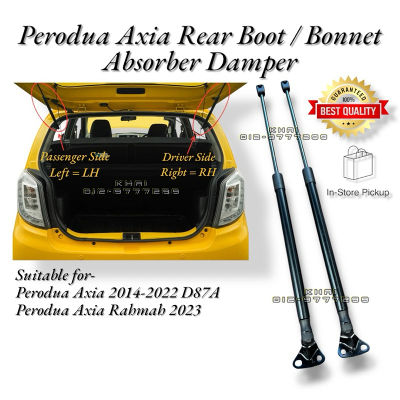 Perodua Axia 2014-2022 Rear Bonnet Absorber Damper Rear Boot Bonnet ...