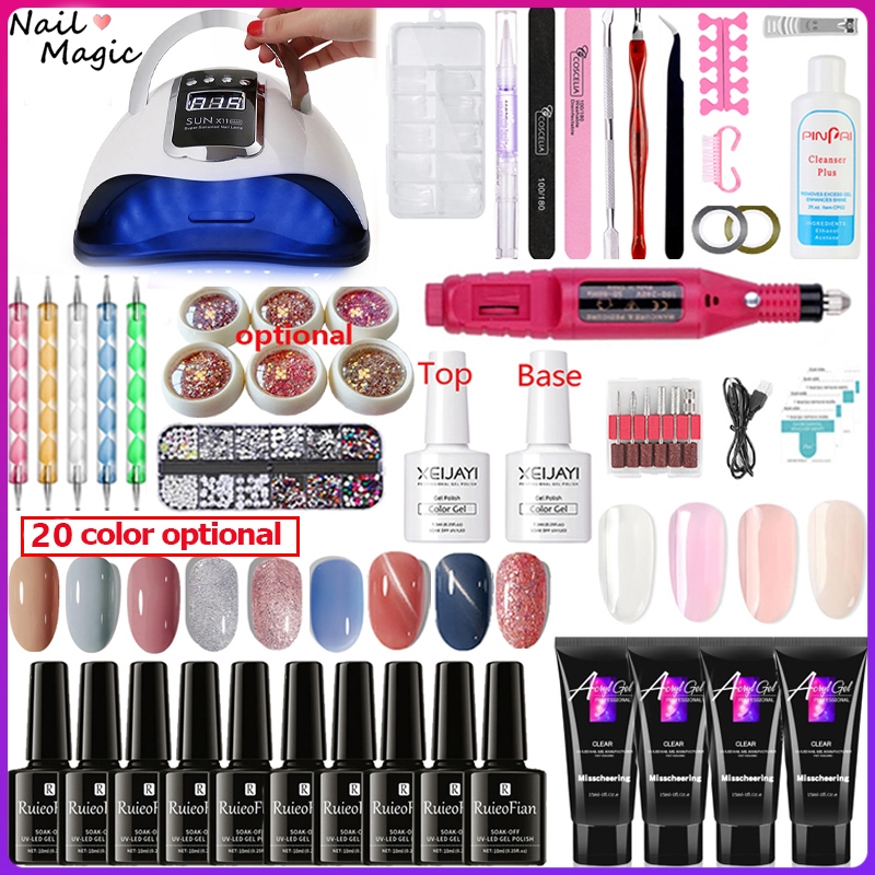 Gel Nail Polish Set Nail Manicure Full Kit 280w UV LED Nail Light Dryer ...