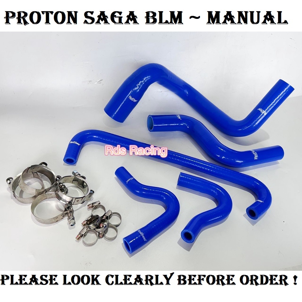 RedSuns Proton Saga BLM Silicone Radiator Hose + Bypass Hose Manual ...